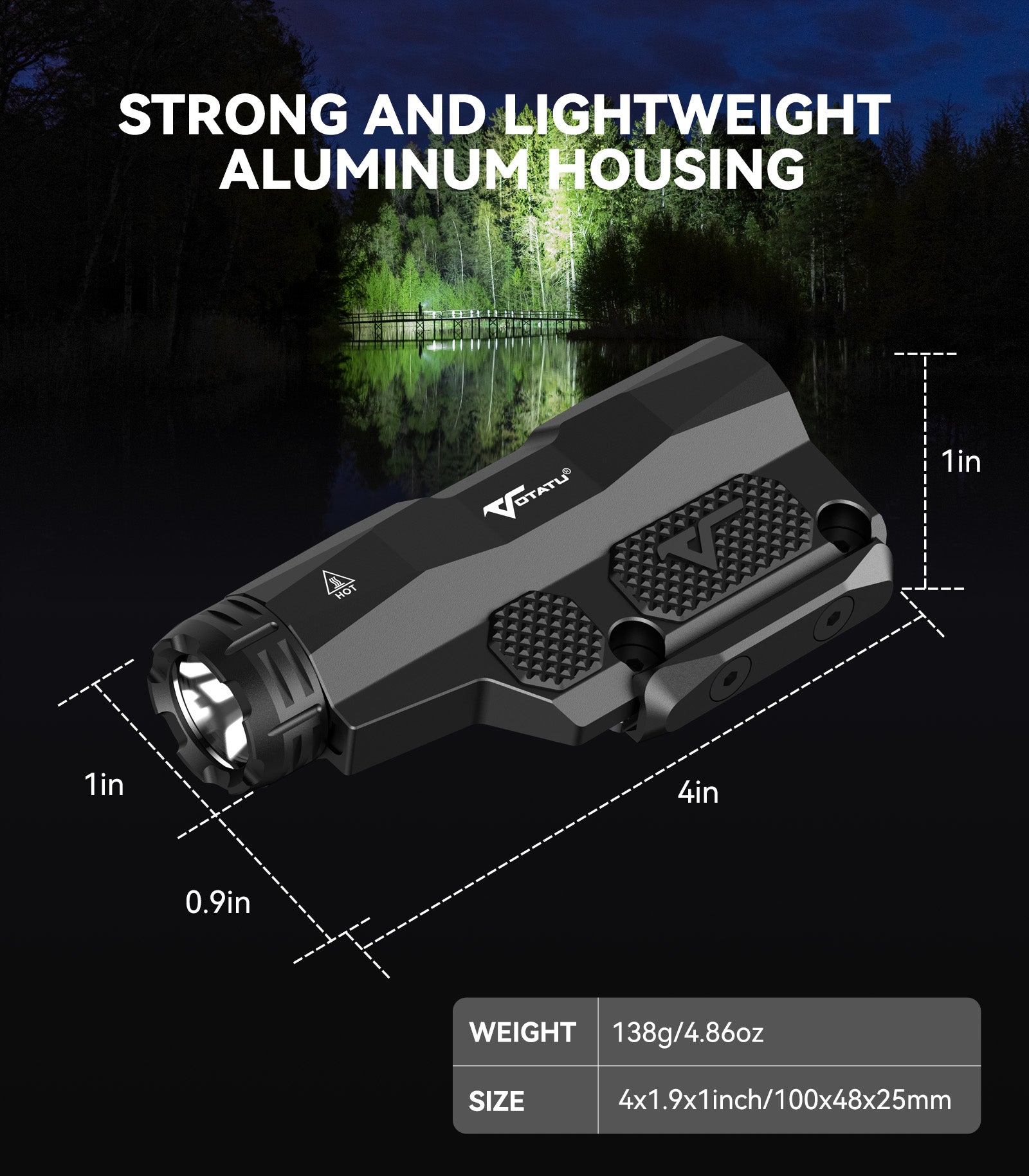 VOTATU ML50 Picatinny/Mlok Flashlight