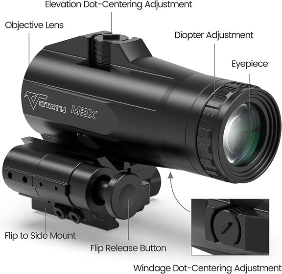 Votatu M3X Red Dot Magnifier, 3X Red Dot Sight Magnifier Optics – VOTATU